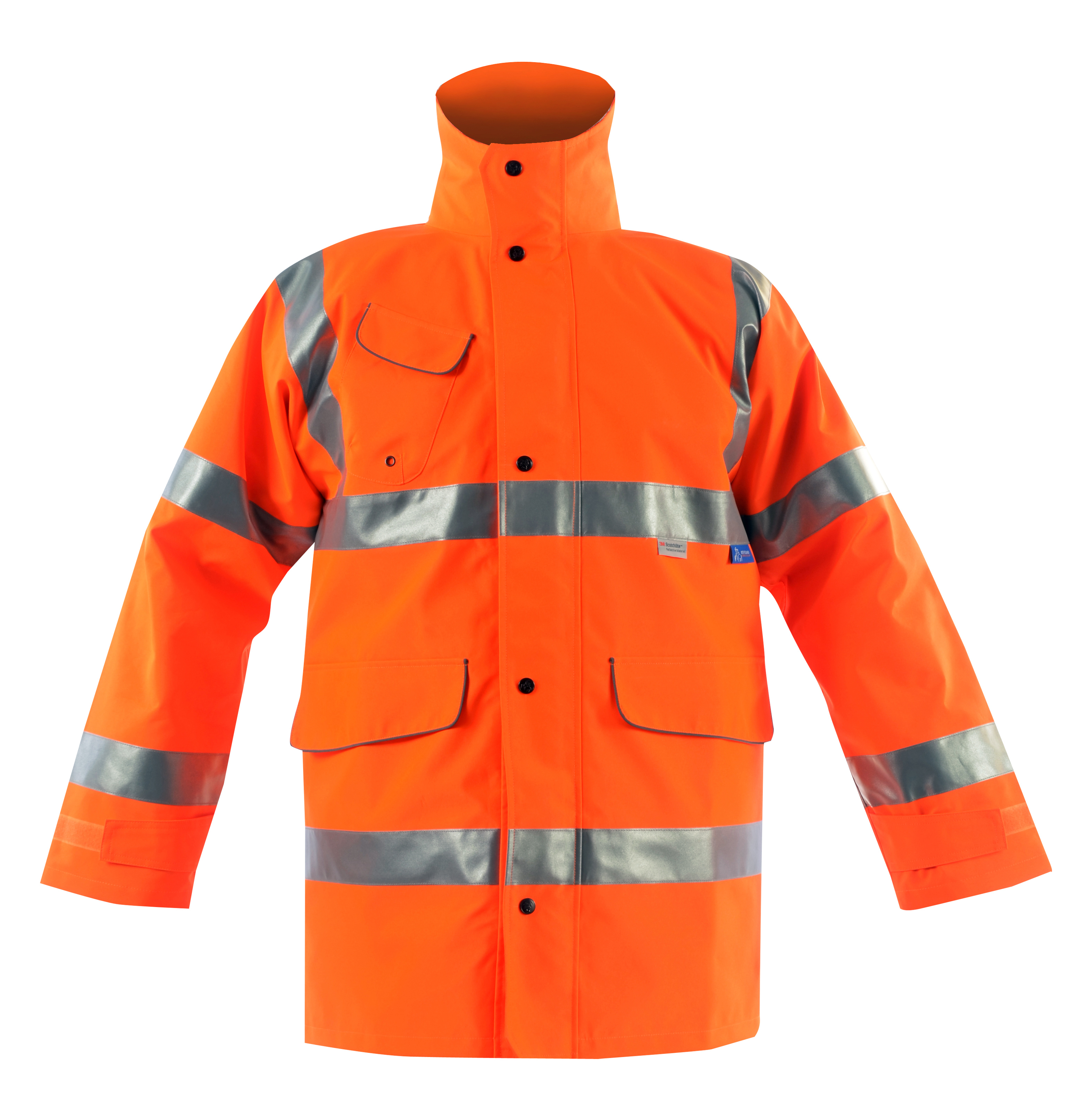 Vapourking Hi Vis Rail Storm Coat & Fleece Chin Guard | Bodyguard Workwear